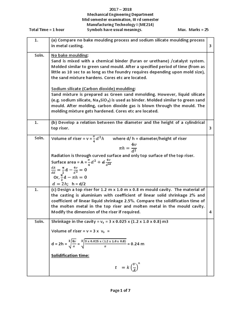 Solution | PDF | Casting (Metalworking) | Extrusion