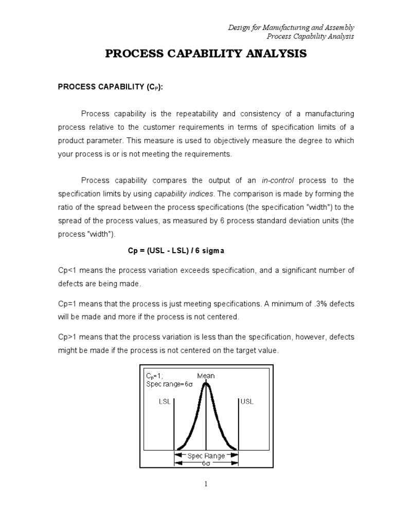 01 Process Capability | PDF | Skewness | Standard Deviation