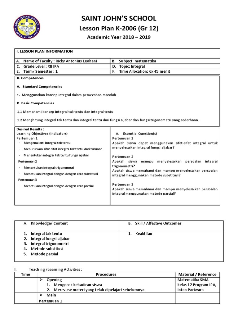 Lesson Plan Xii Ipa q1 | PDF Lesson Plan Xii Ipa q1 | PDF