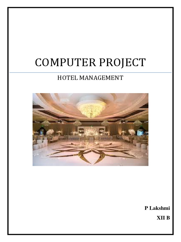 Class XII Computer Project - Hotel Management | PDF | C++ | Class (Computer Programming)