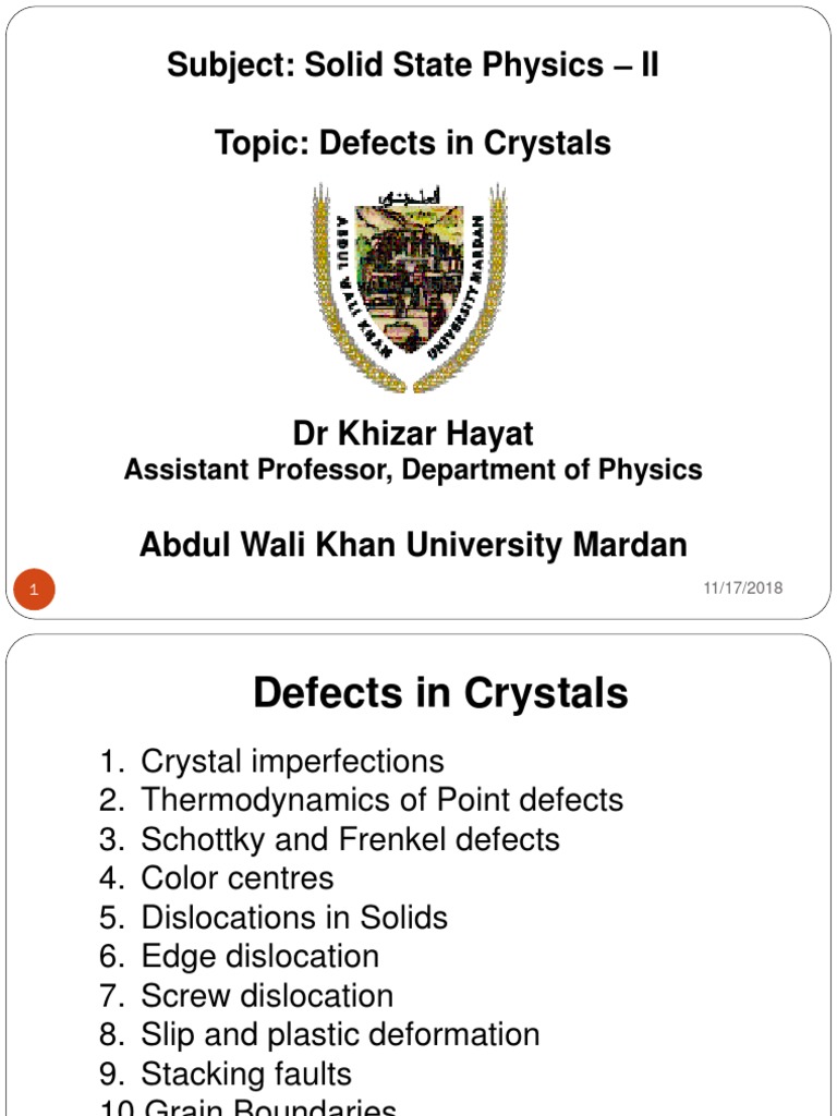 Physics Formulas | PDF | Dislocation | Crystallographic Defect