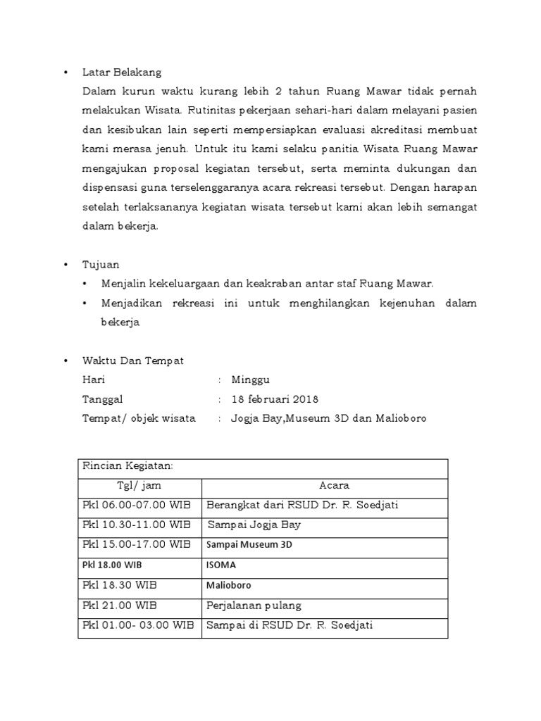 Proposal Piknik Mawar | PDF