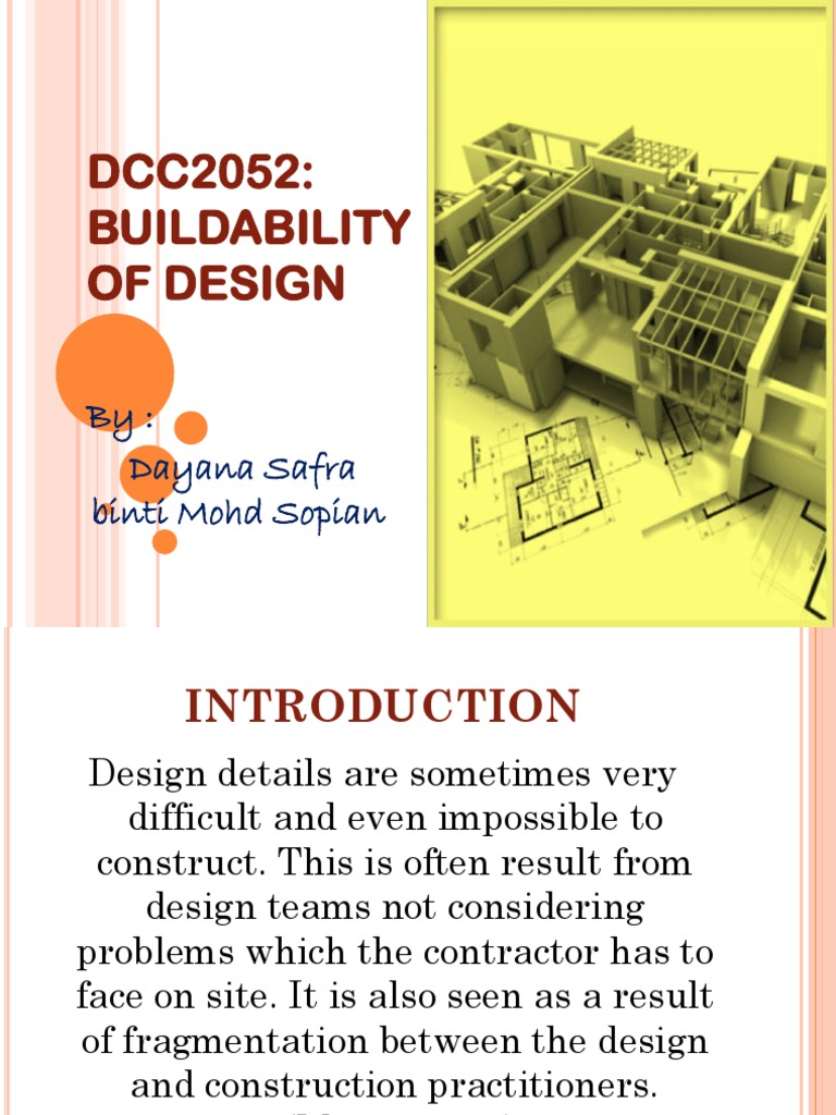 DCC2052: BUILDABILITY OF DESIGN | PDF | Architect | Design