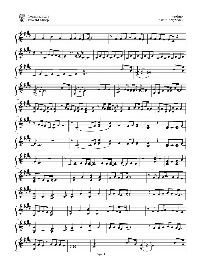 Counting Stars Edward Sharp Violino | PDF