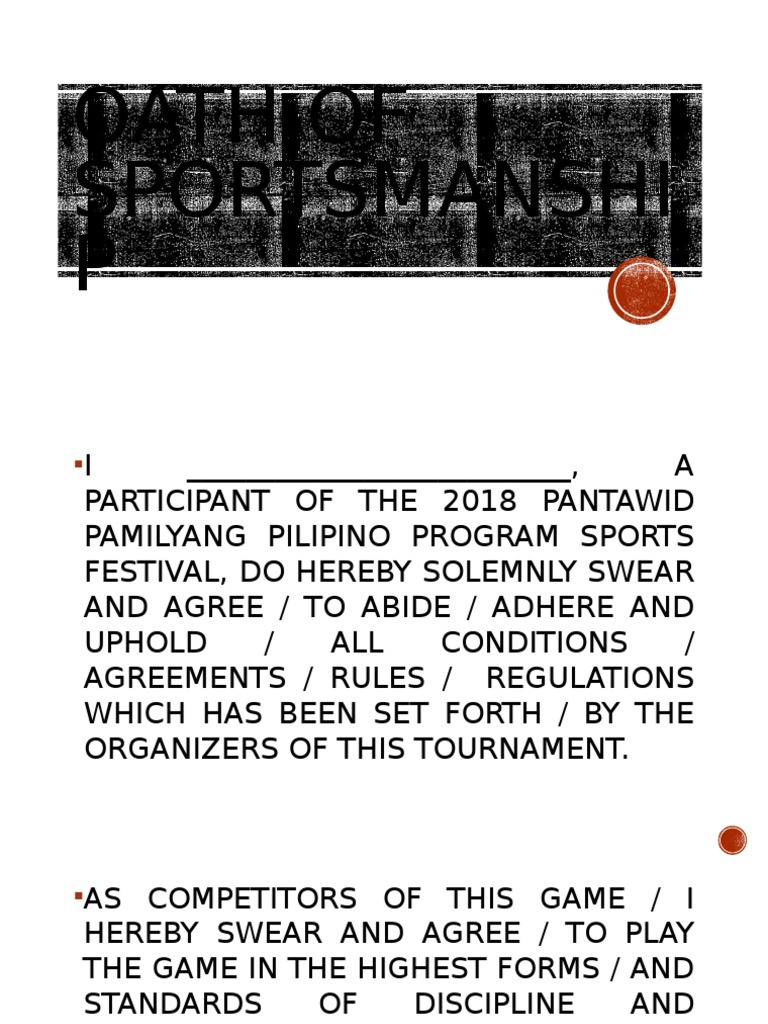 Oath of Sportsmanship | PDF