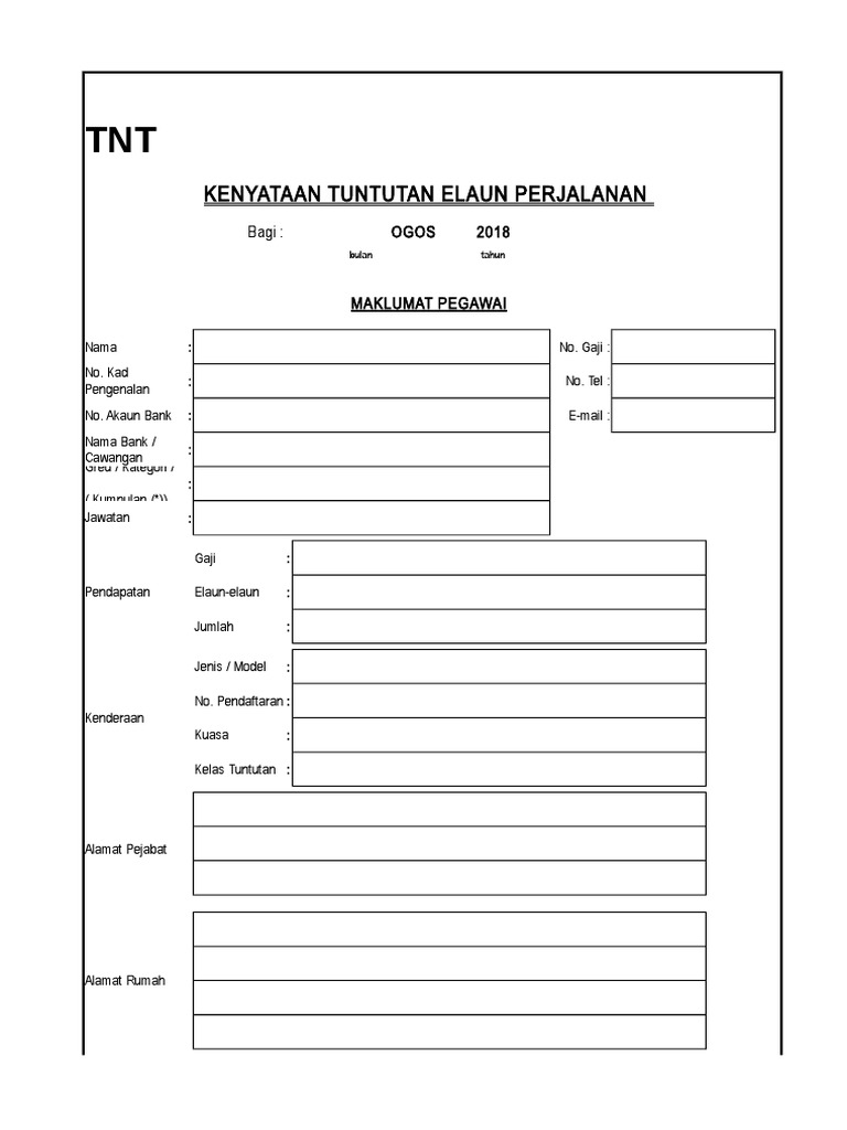 Contoh TNT Ke PLGDP | PDF