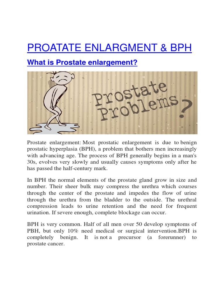 Understanding Prostate Enlargement & BPH | PDF | Prostate | Prostate Cancer