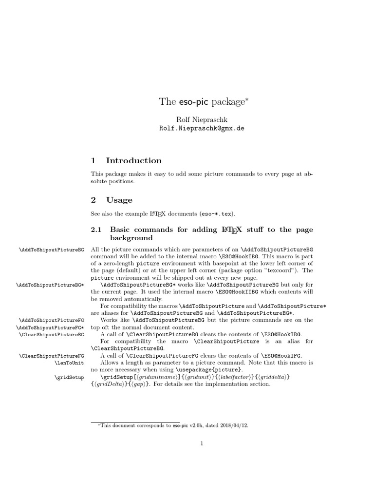 The Eso-Pic Package | PDF | Areas Of Computer Science | Computer ...