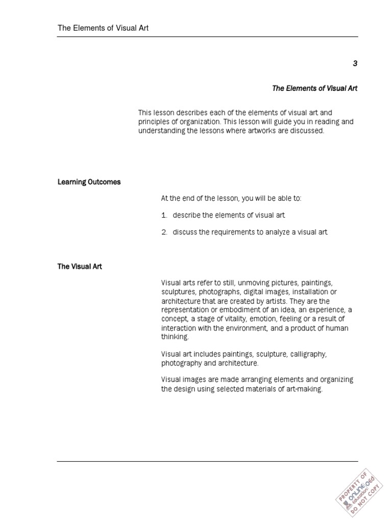 ART03 - Elements of Visual Art PDF | Download Free PDF | Color | Shape