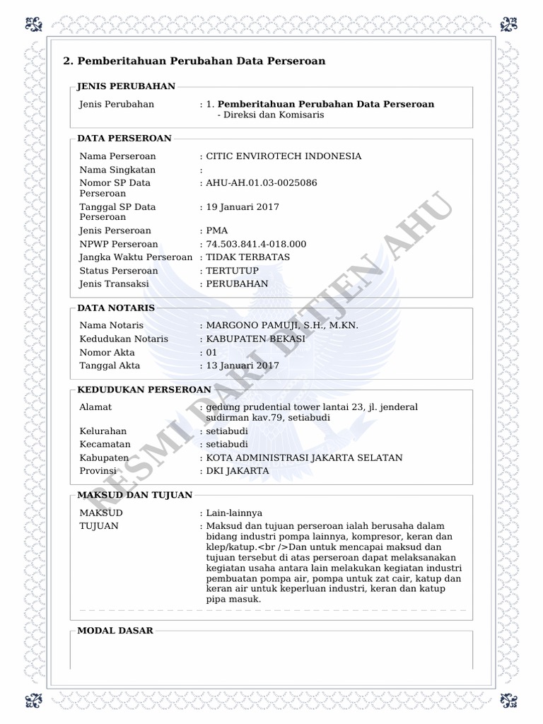 Profil Perusahaan Citic Envirotech Indonesia | PDF
