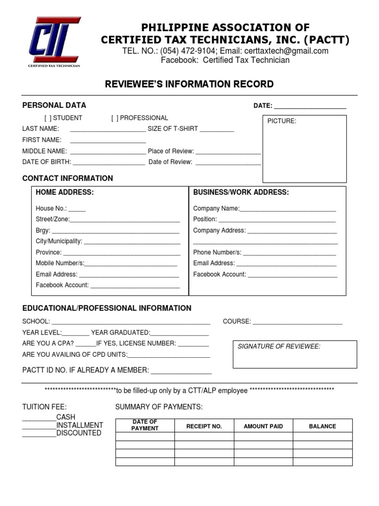 CTT Exam Application Form | Download Free PDF | Payments | Business