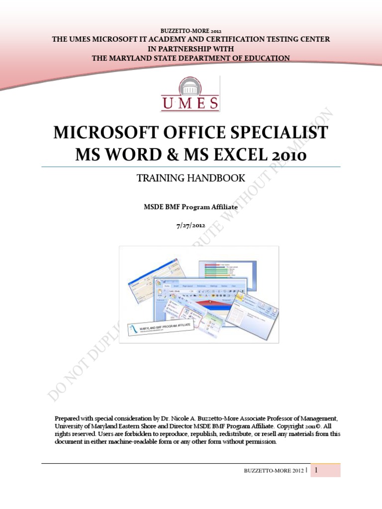 2012 Mos Word Excel Handbook | PDF | Microsoft Excel | Microsoft Word