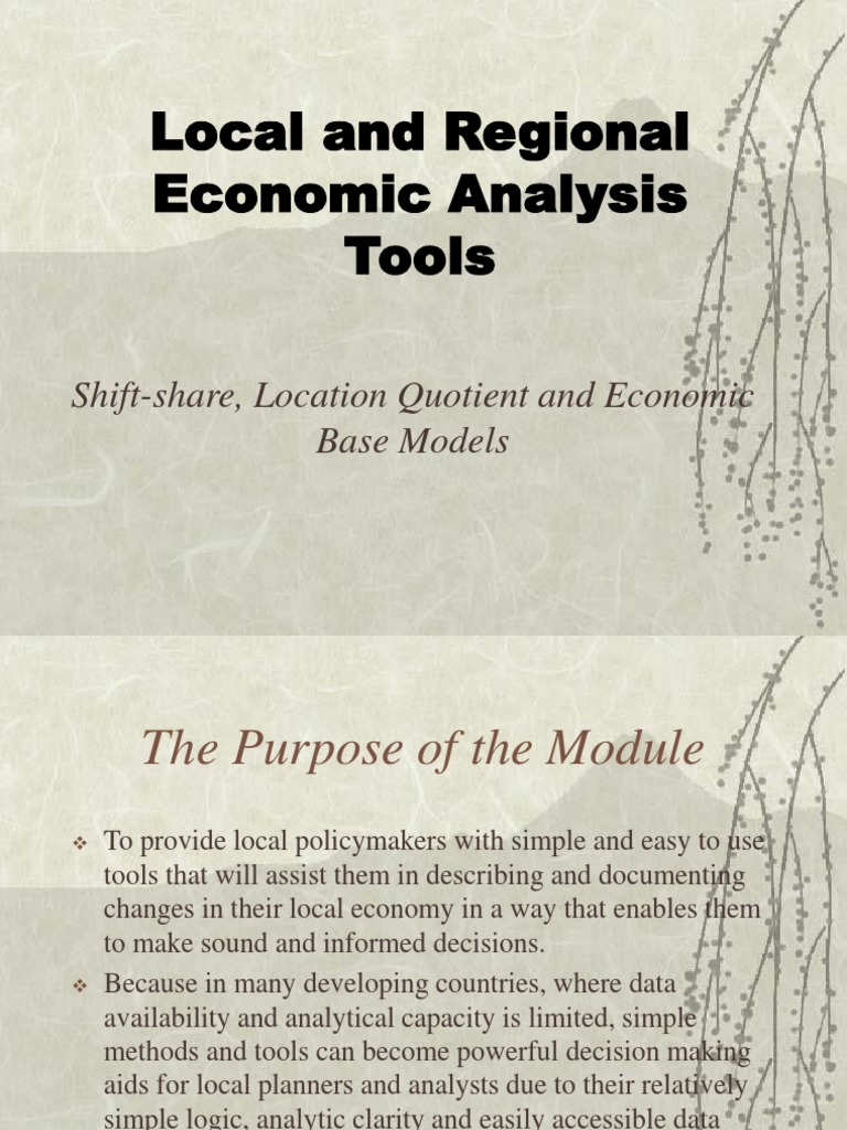 Local Economic Analysis Tools Explained | PDF | Economies | Business