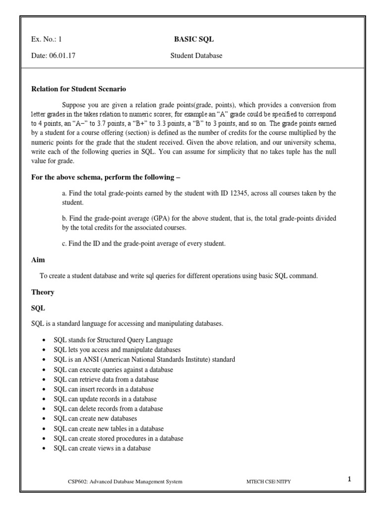 DBMS Record | PDF | Sql | Databases