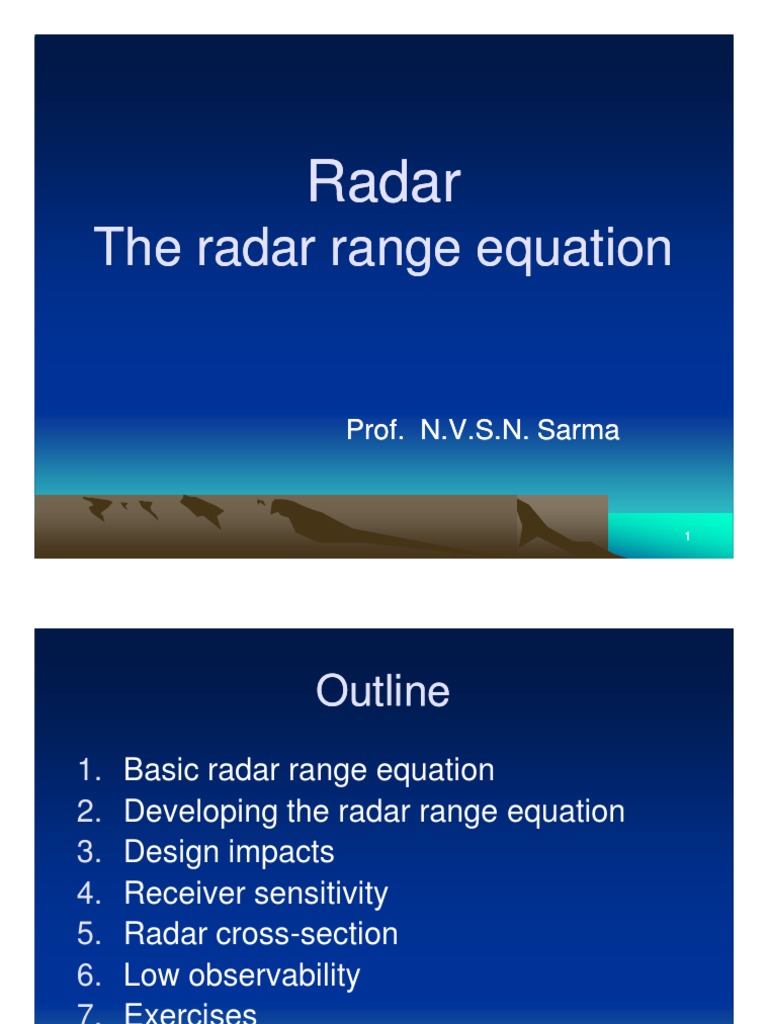 23 3 ET V1 S1 Range Equation | PDF | Radar | Antenna (Radio)