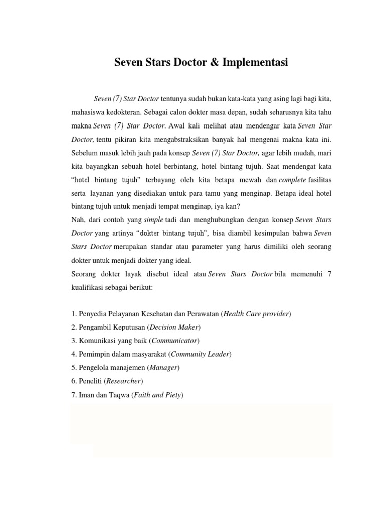 Seven Stars Doctor | PDF | Pengembangan Diri | Kesehatan Holistik