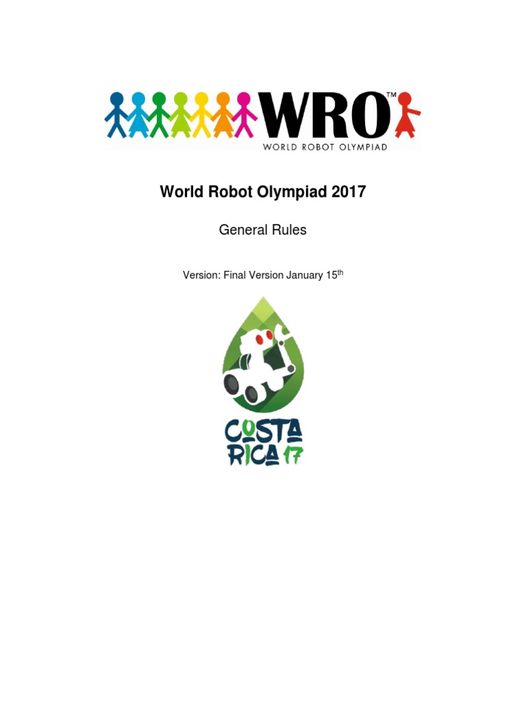 WRO 2017 Regular Category Junior | PDF | Technology & Engineering