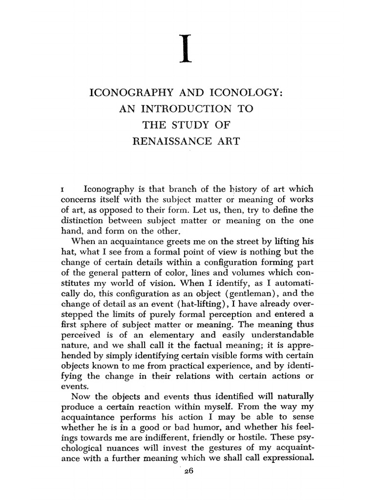 Panofsky Iconography and Iconology PDF | PDF