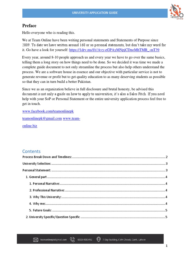 University Application Guide | PDF | Question | University