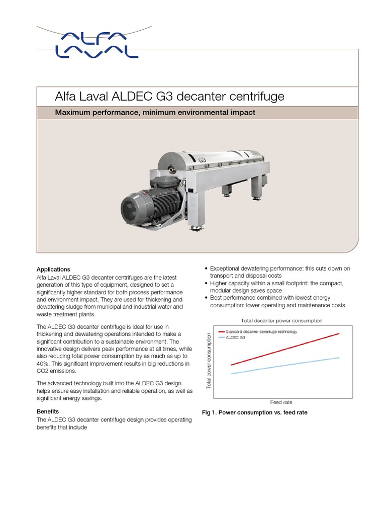 Alfa Laval Aldec g3 Decanter Product Leaflet | PDF | Transmission ...