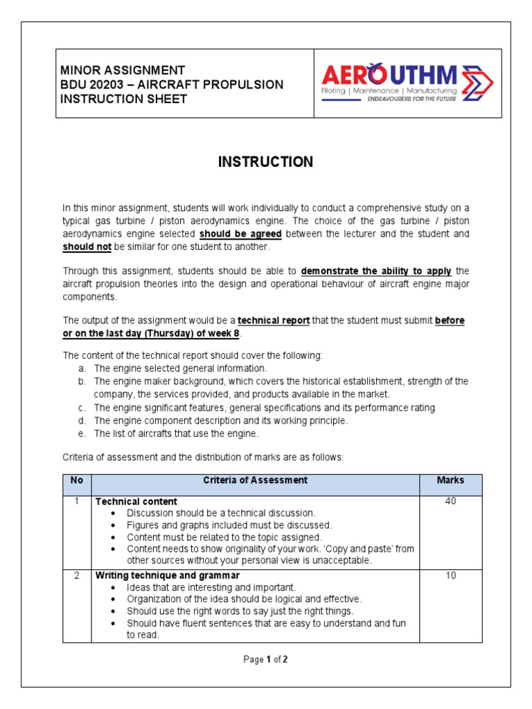 Minor Assignment Instruction Sheet-1 | PDF | Engines | Cognition