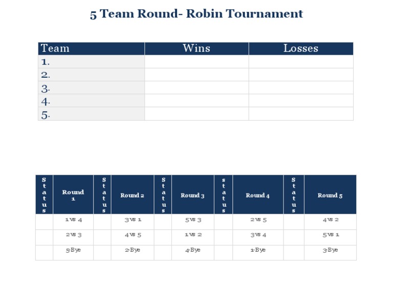 5 Round Robin Title | PDF