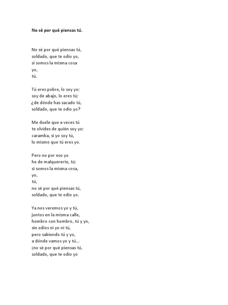 No Sé Por Qué Piensas Tú | PDF