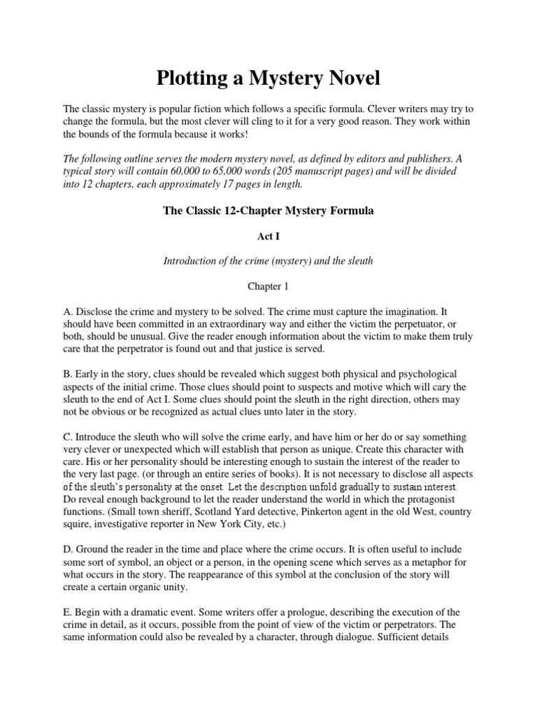 Classic 12-Chapter Mystery Structure | PDF | Mystery Film | Detective