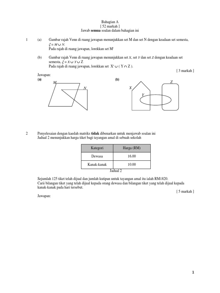 Modul Kem Math Miri 2018 | PDF