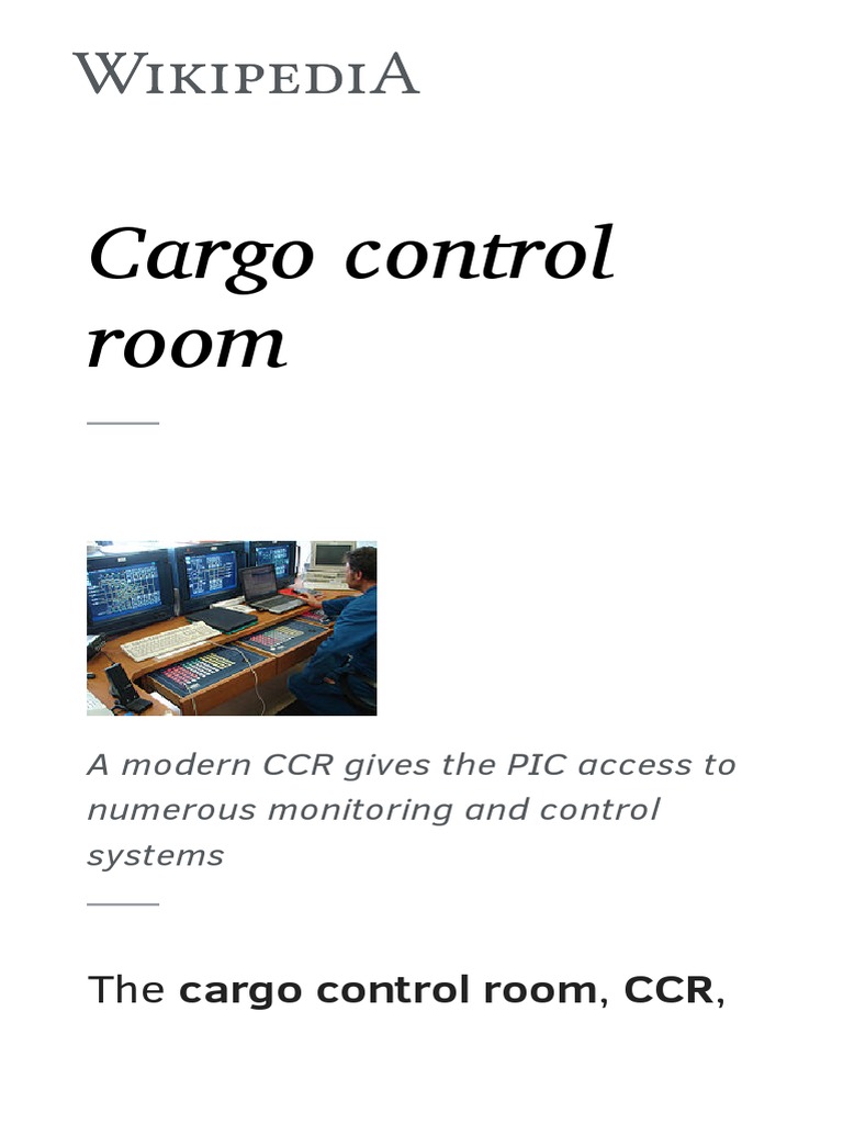 Modern CCR gives PIC access to cargo monitoring and control systems ...