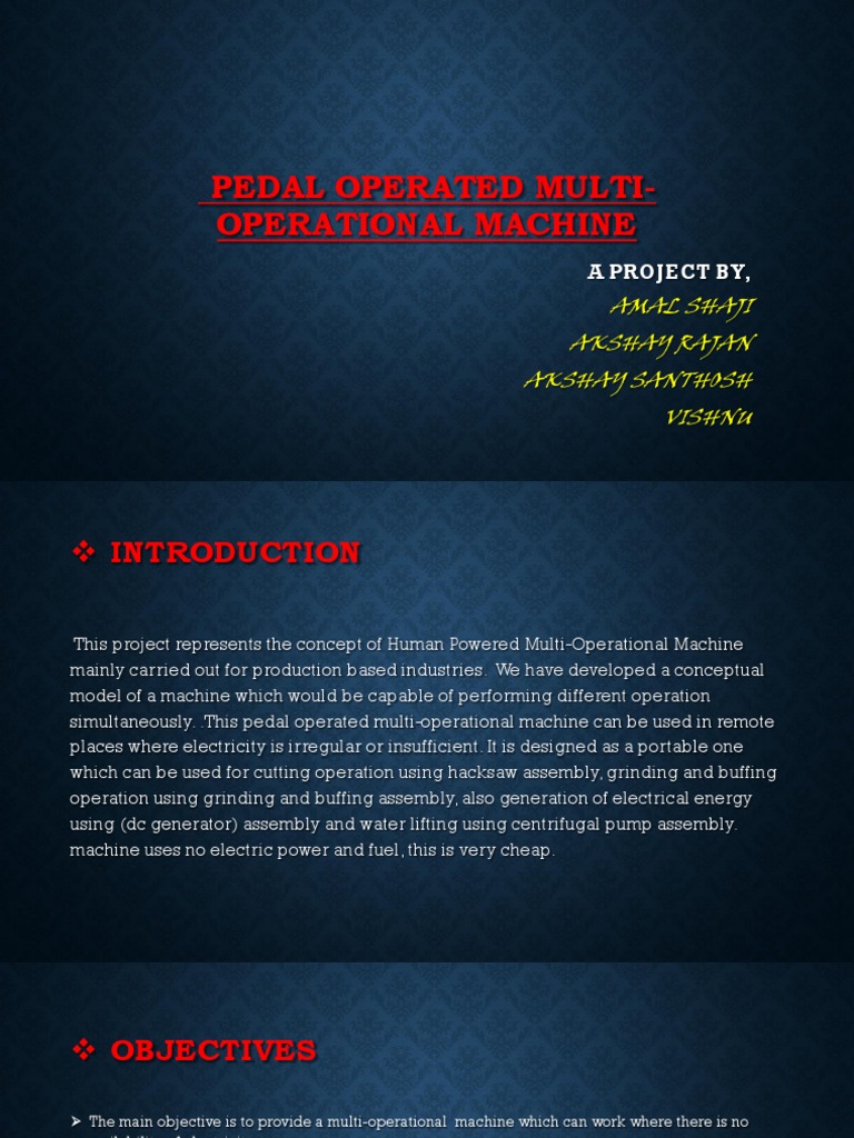 Pedal Operated Multi-Operational Machine 1 | PDF | Machines | Belt ...