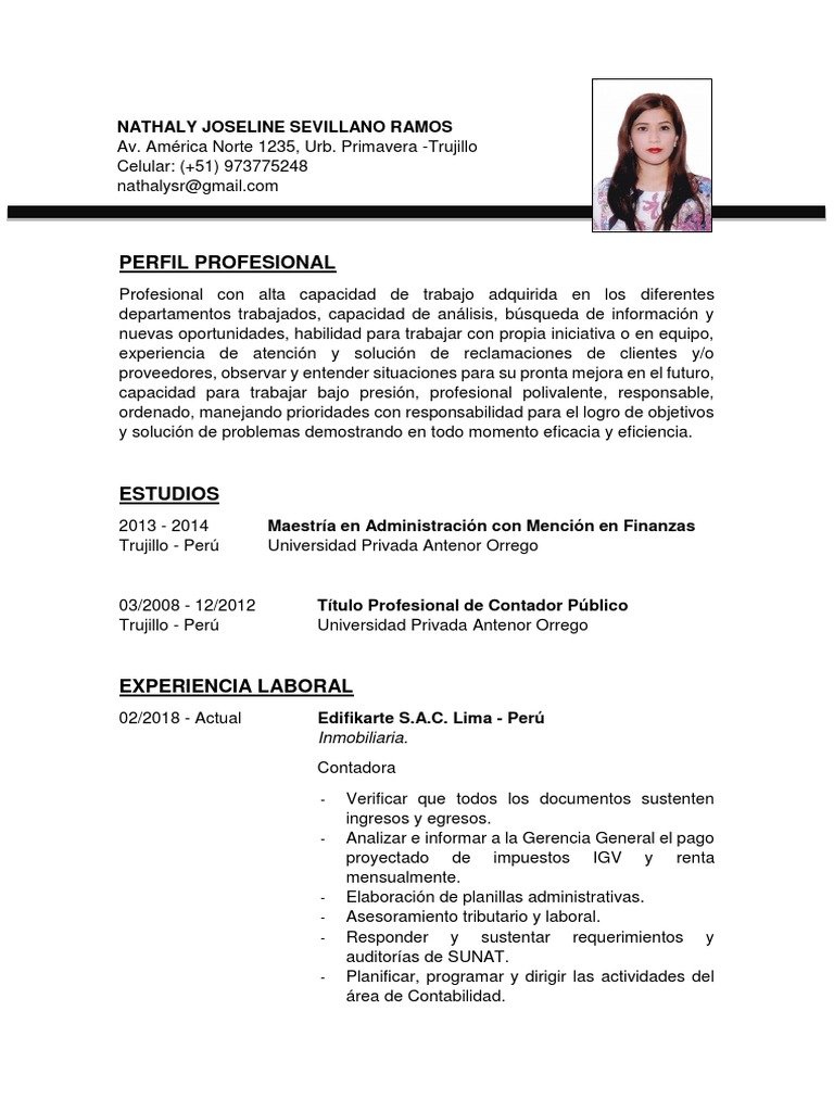 CV RRHH FINAL | PDF | Contador | Contabilidad