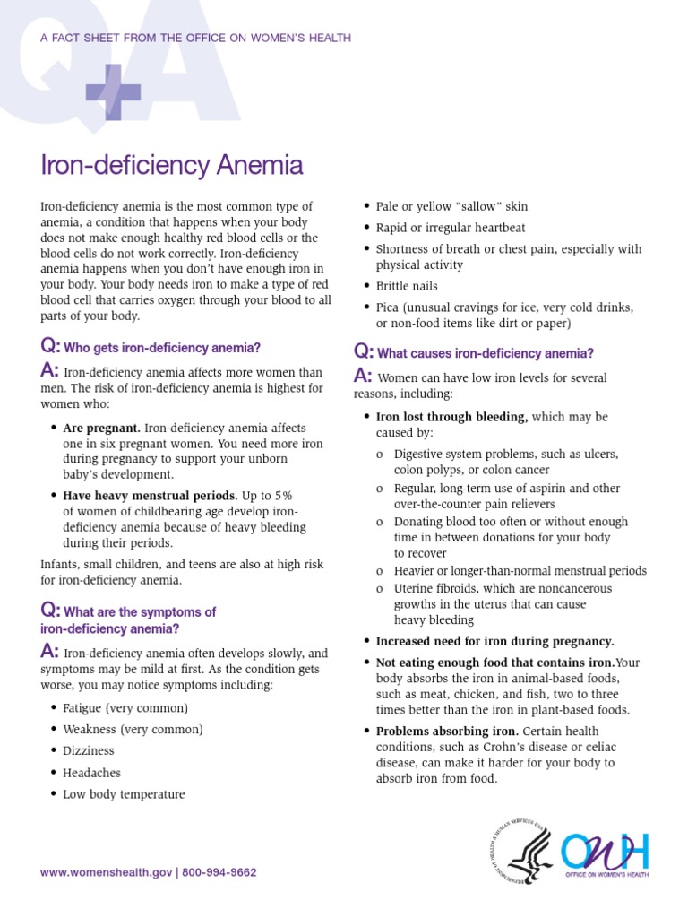 fact-sheet-iron-deficiency-anemia.pdf | Anemia | Pregnancy