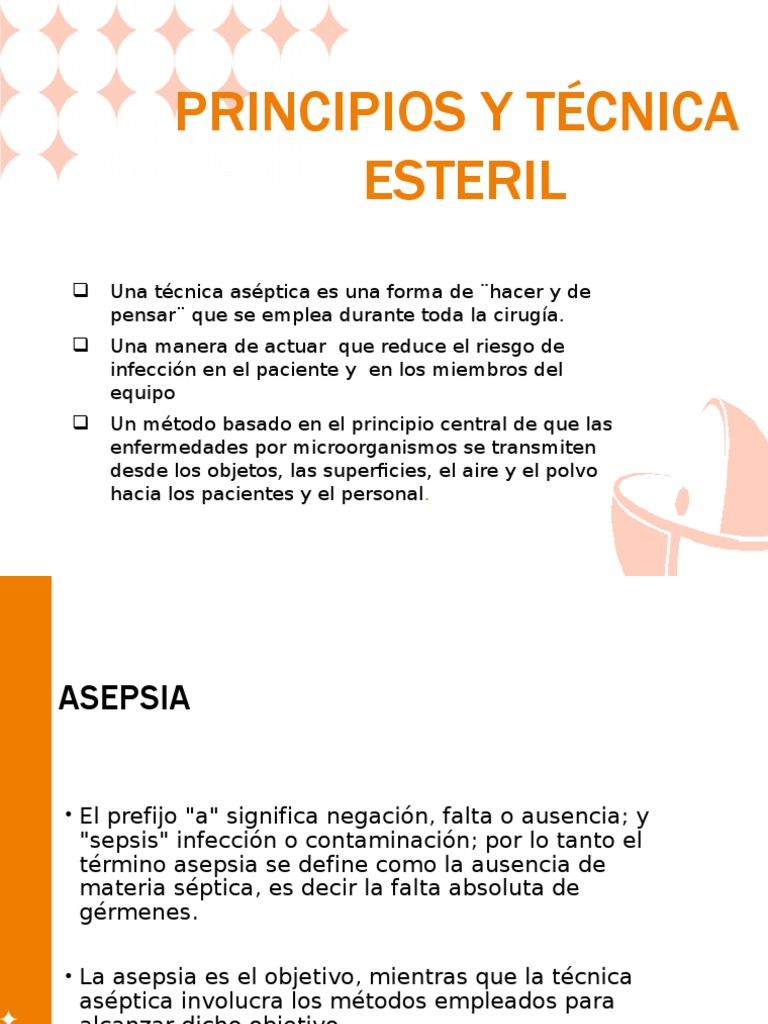 Técnica Estéril | PDF | Esterilización (Microbiología) | Medicina CLINICA