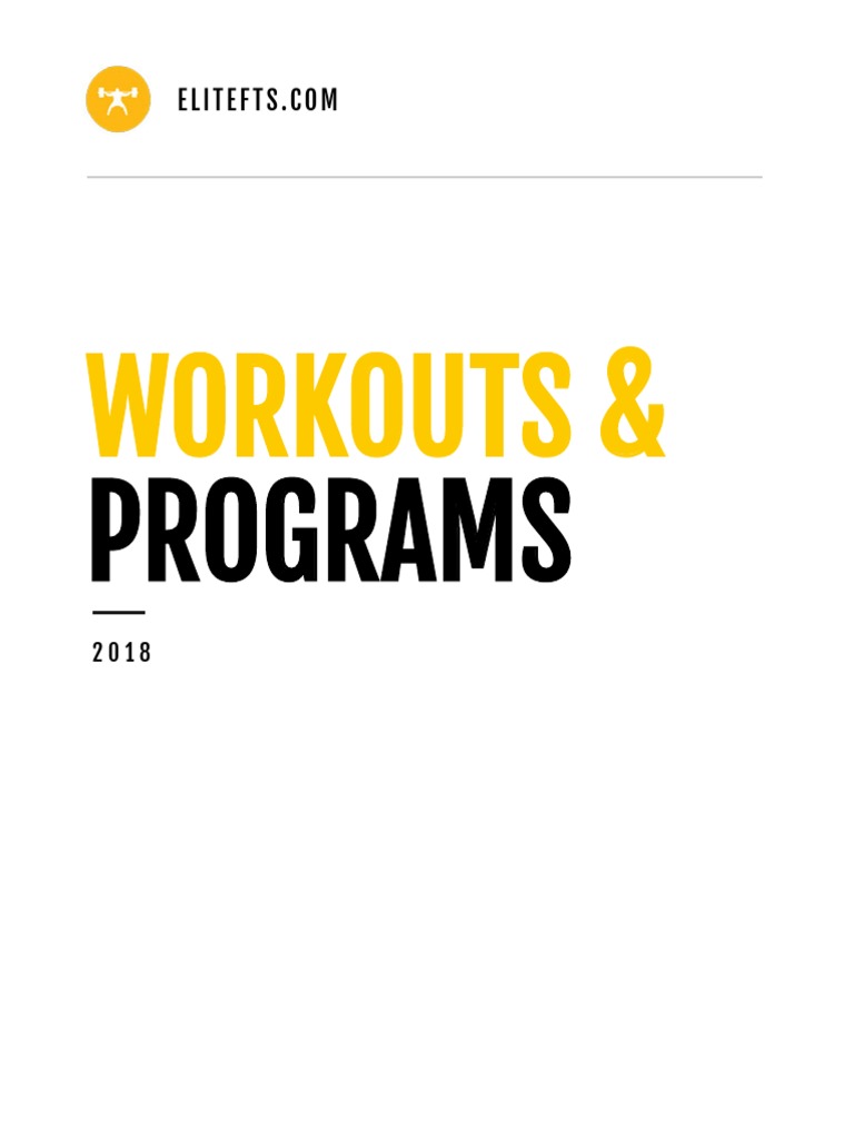 Elitefts Workouts Programs 2018 | PDF | Strength Training | Self Care