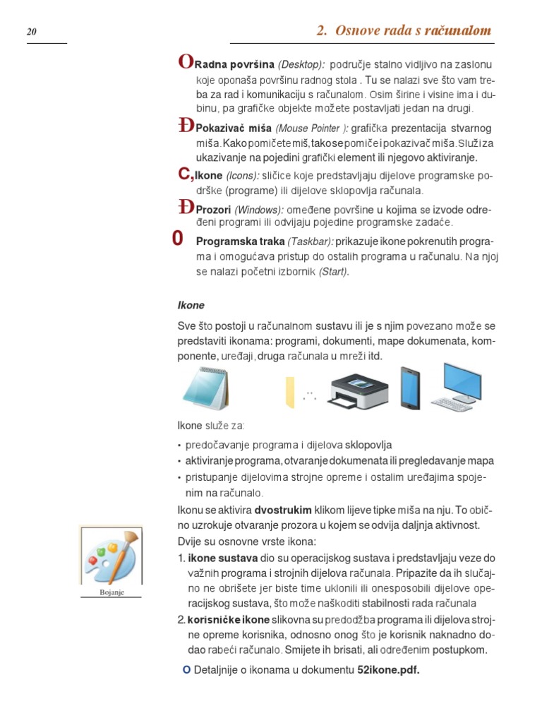 Osnove Rada S Računalom: Radna Površina | PDF