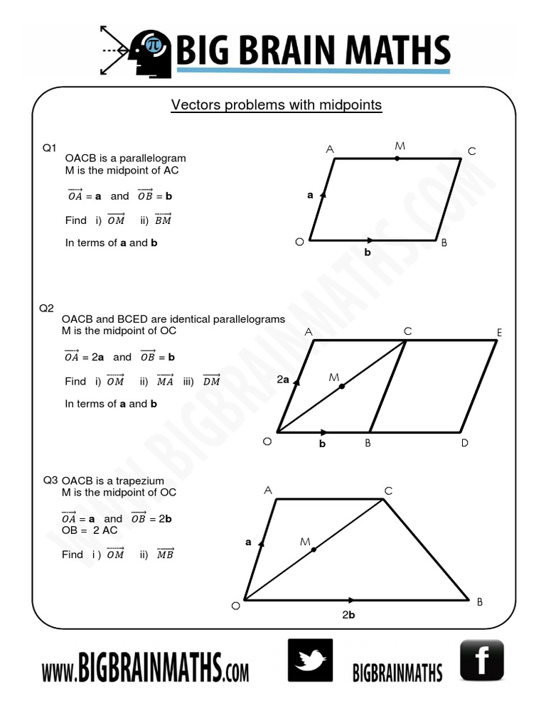 Vector Problems With Midpoints | PDF