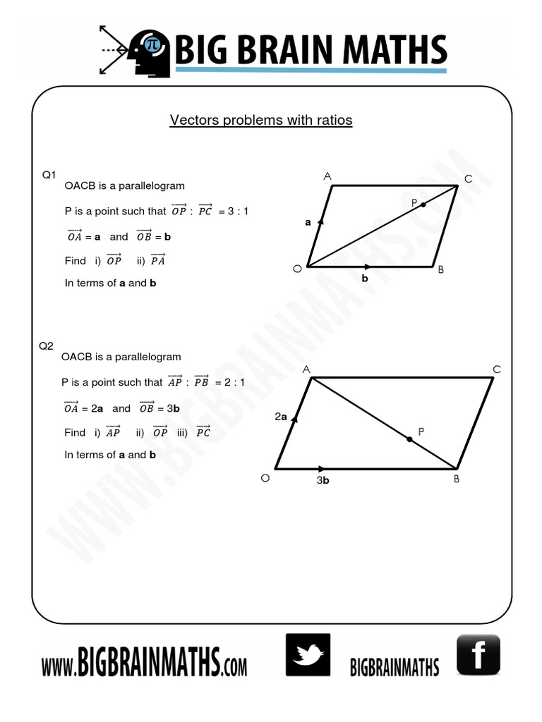 Vector Problems with Ratios in OACB | PDF