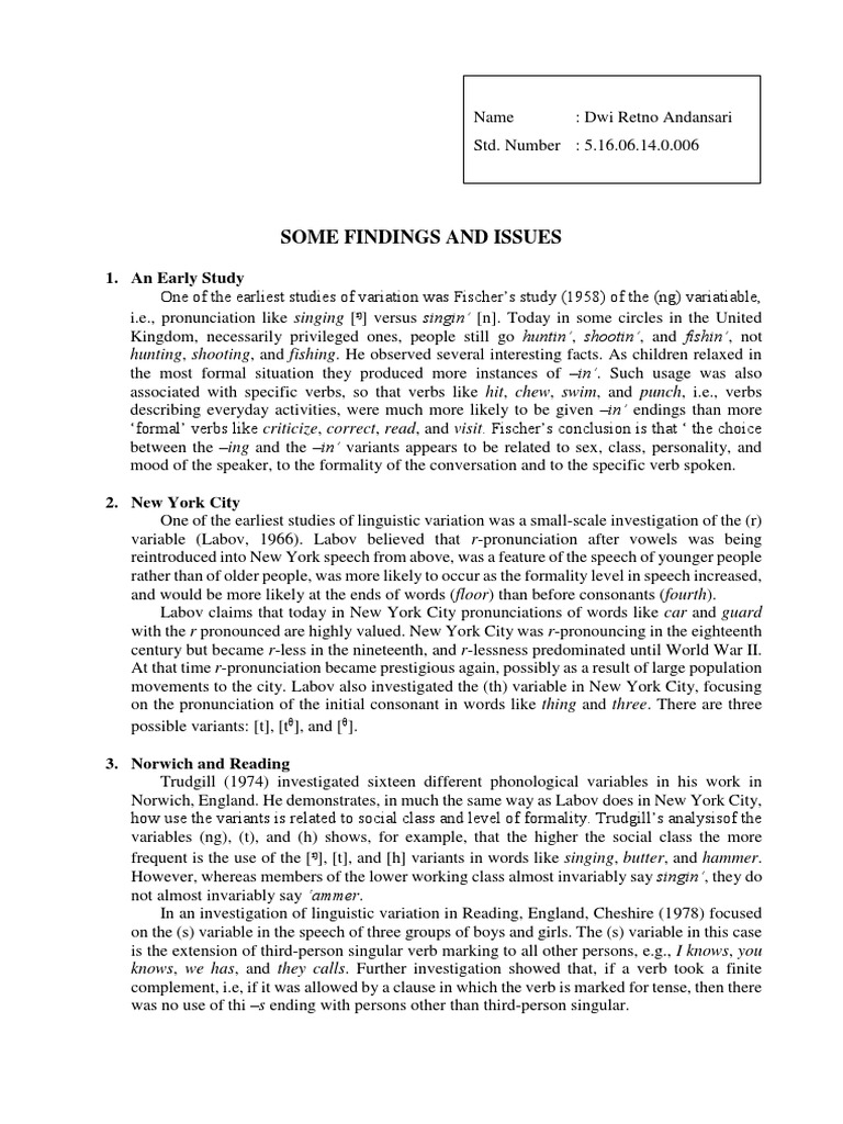 Some Findings and Issues: 1. An Early Study | Download Free PDF ...