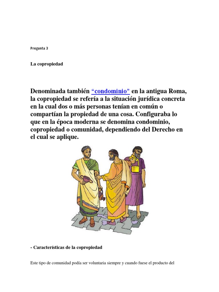 La copropiedad en la antigua Roma: conceptos, características y ...