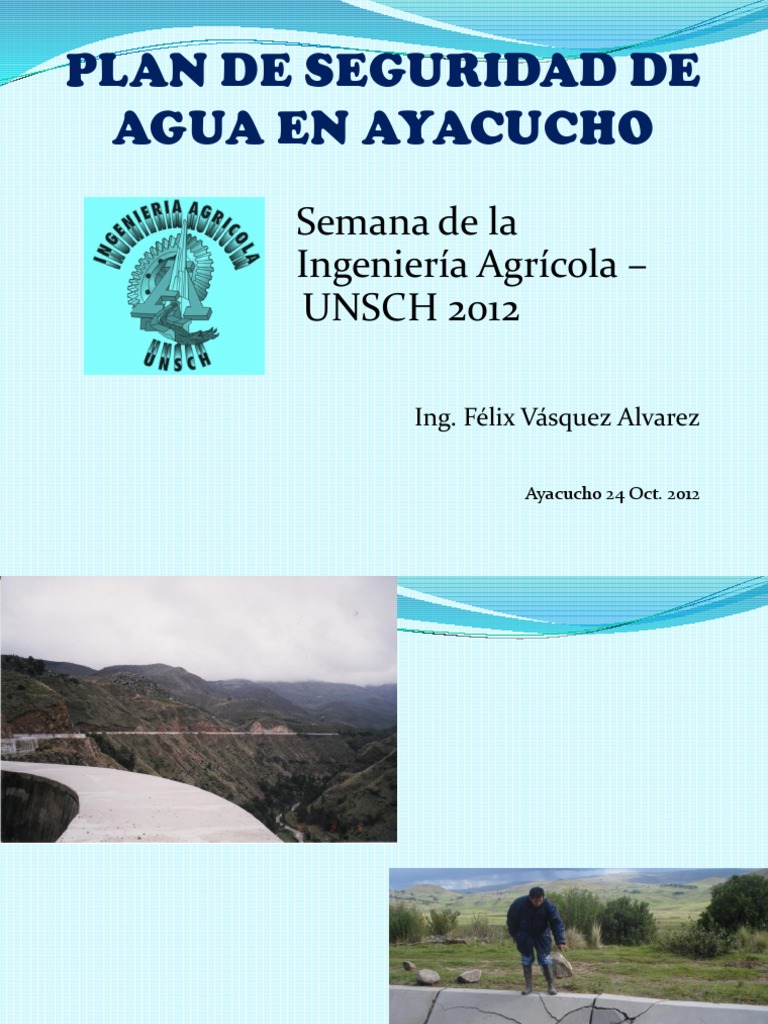 Ponencia Ing. Felix Vasquez - Plan de Seguridad de Agua en Ayc | PDF