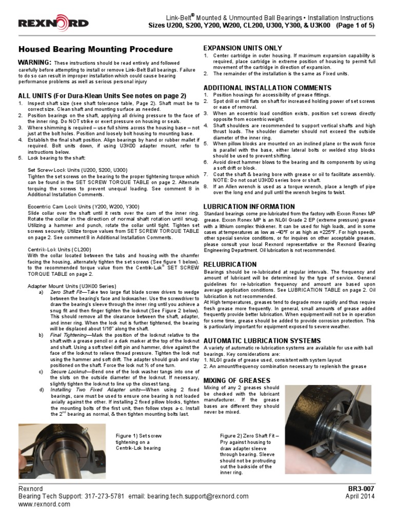 BR3 007 Manual | PDF | Bearing (Mechanical) | Screw