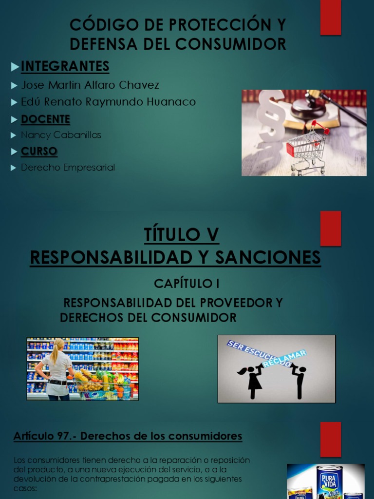 Código de Protección y Defensa Del Consumidor Ultimo Grupo Er | PDF | Protección al Consumidor ...