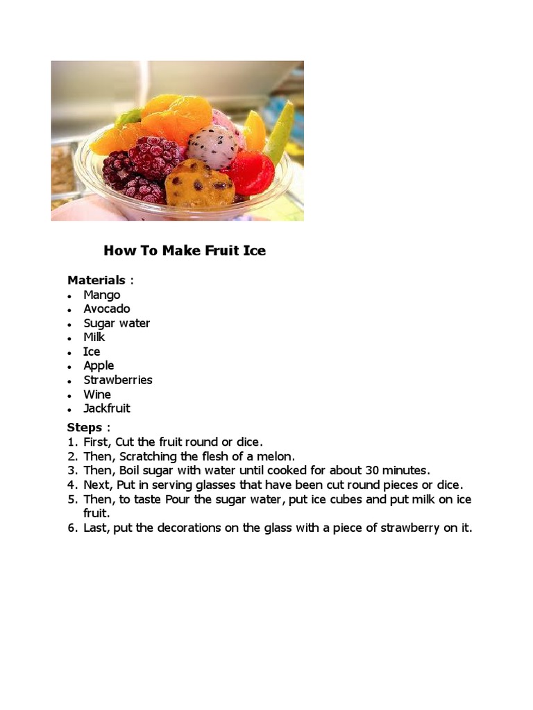 How To Make Fruit Ice | PDF | Self-Improvement