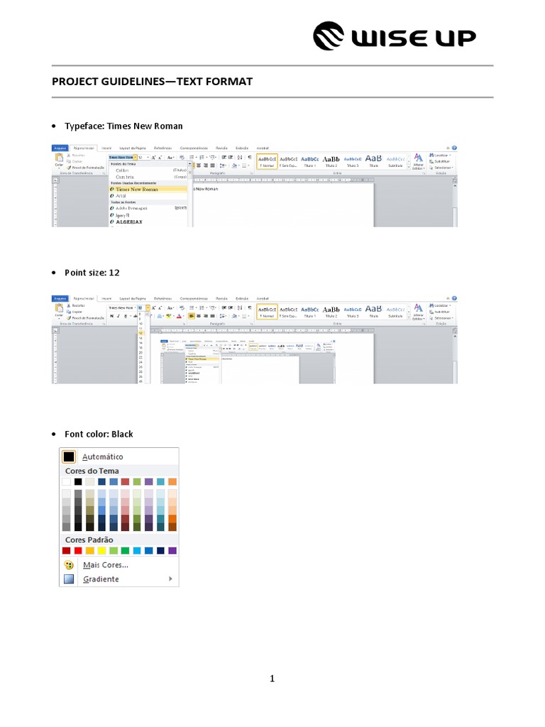 Wise Up (Project Guidelines Students Text Format) | PDF