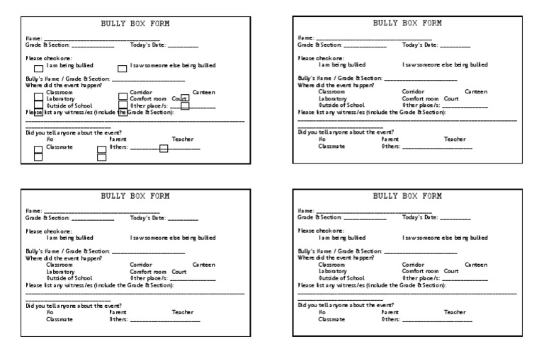 Bully Box Form | PDF
