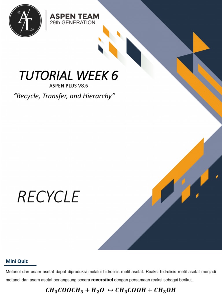 Tutorial Aspen 6 (Recycle, Transfer) | PDF