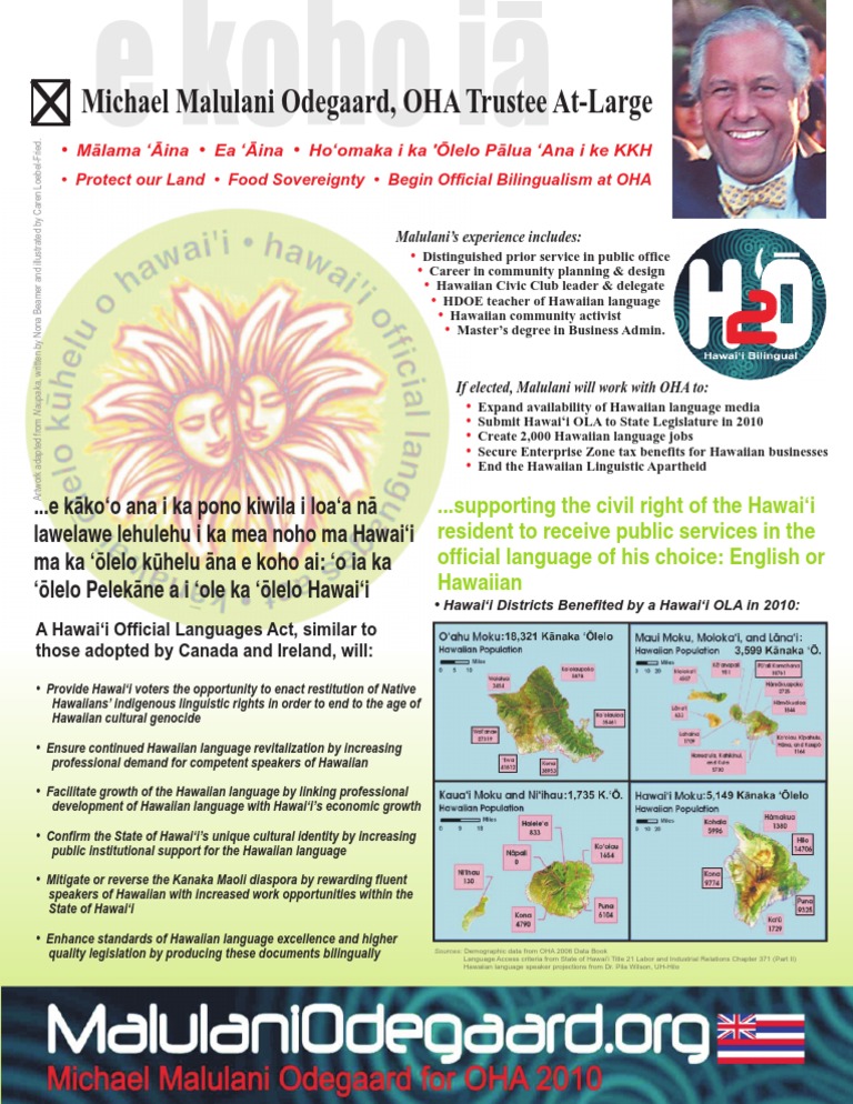 OHA Campaign Flyer | PDF | Hawaii | Cultural Assimilation