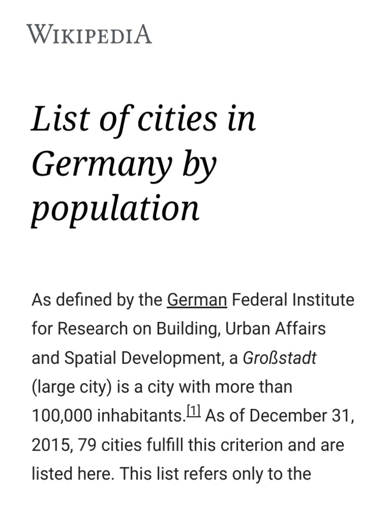 Largest German Cities by Population | PDF | Urban Area | Germany