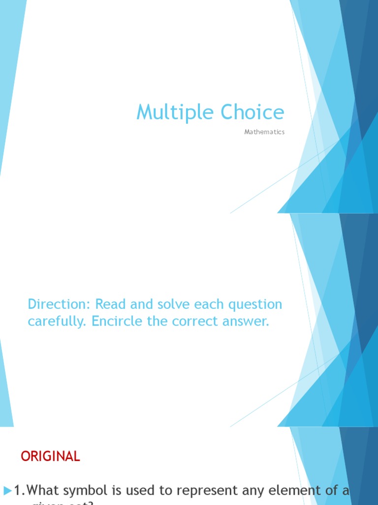 Multiple Choice Mathematics | PDF | Polynomial | Abstract Algebra